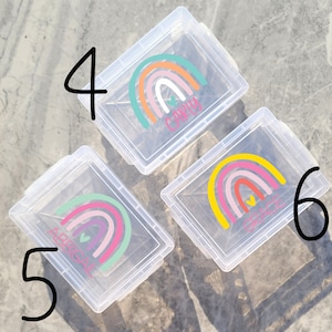 Back to School Supplies Personalized Crayon Box, Rainbow, Craft Storage ...