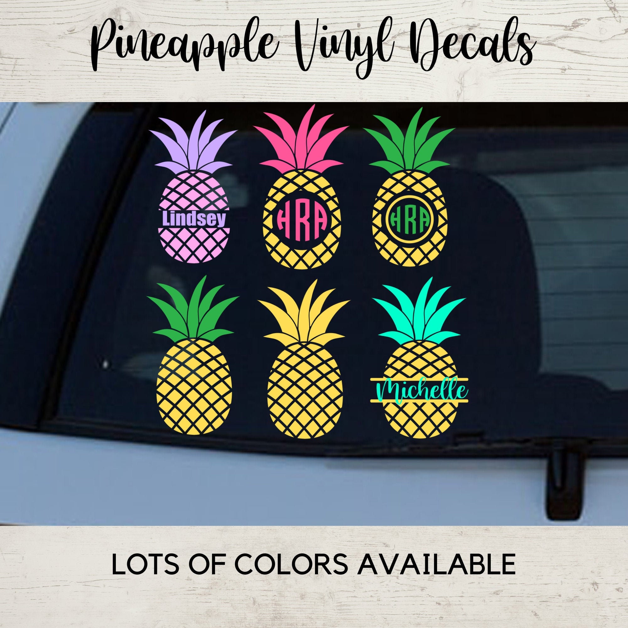Pineapple Vinyl Decal Car Decal Laptop Sticker Personalized Decals Water Bottle Sticker Etsy