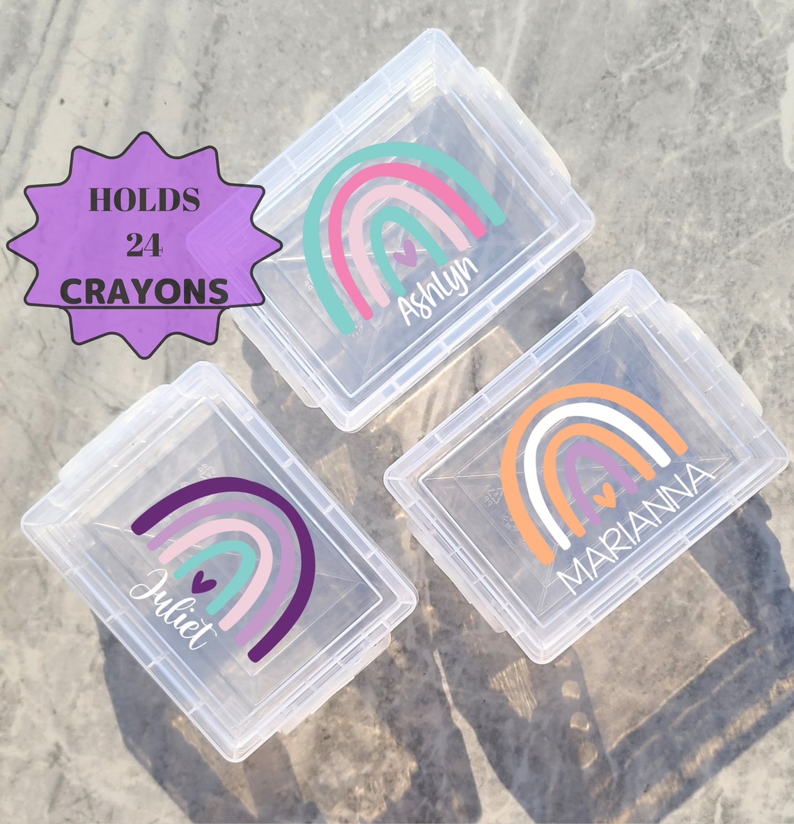 Back to School Supplies Personalized Crayon Box Rainbow - Etsy