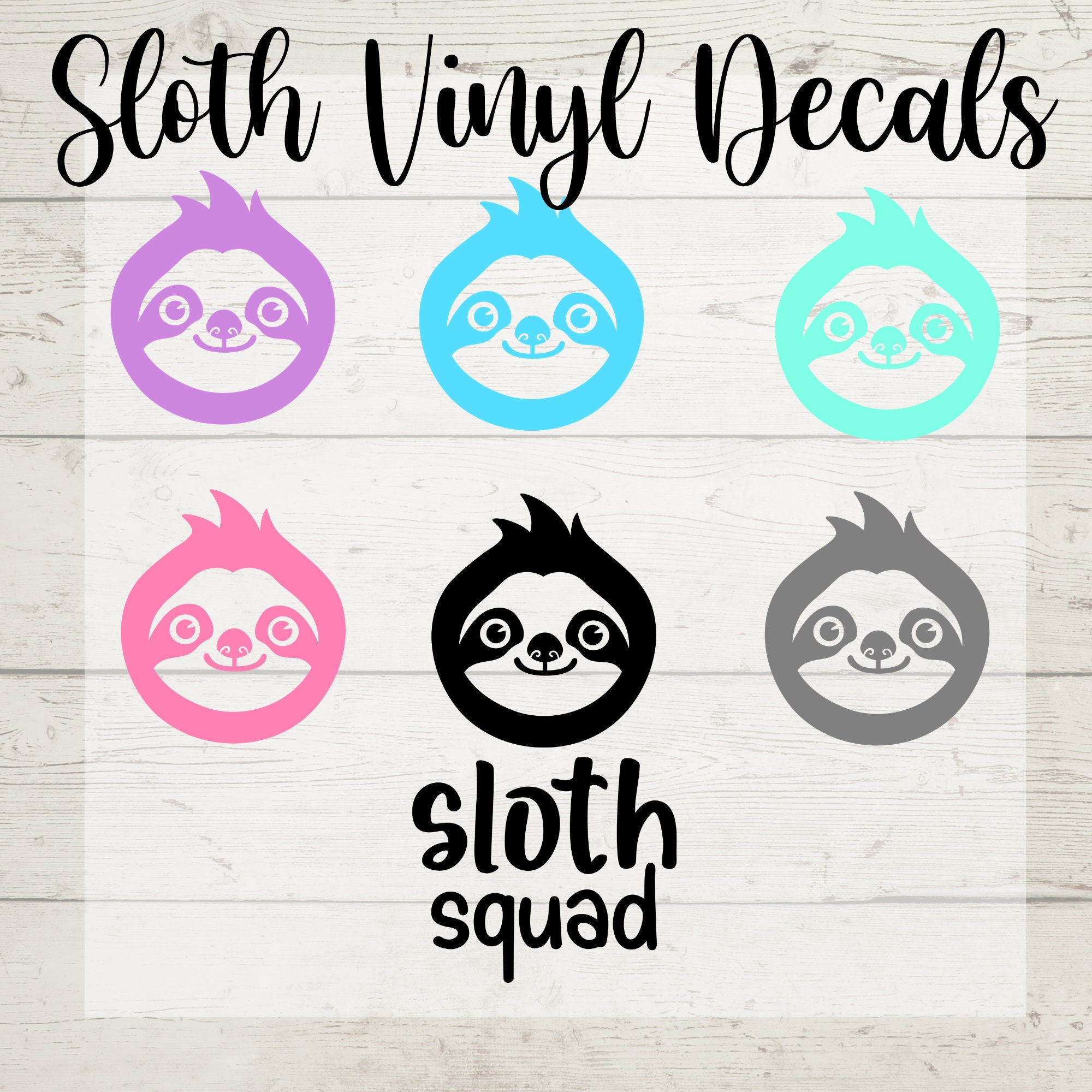 Sloth Vinyl Decal Car Decal Laptop Sticker Sloth Squad | Etsy