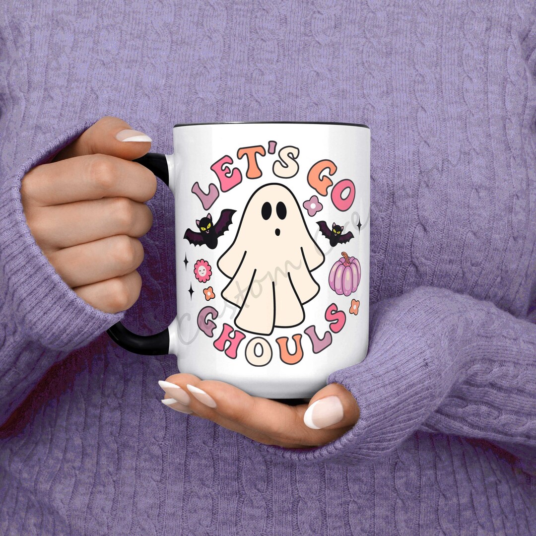 Retro Lets Go Ghouls Funny Ghost Halloween Mug - Etsy