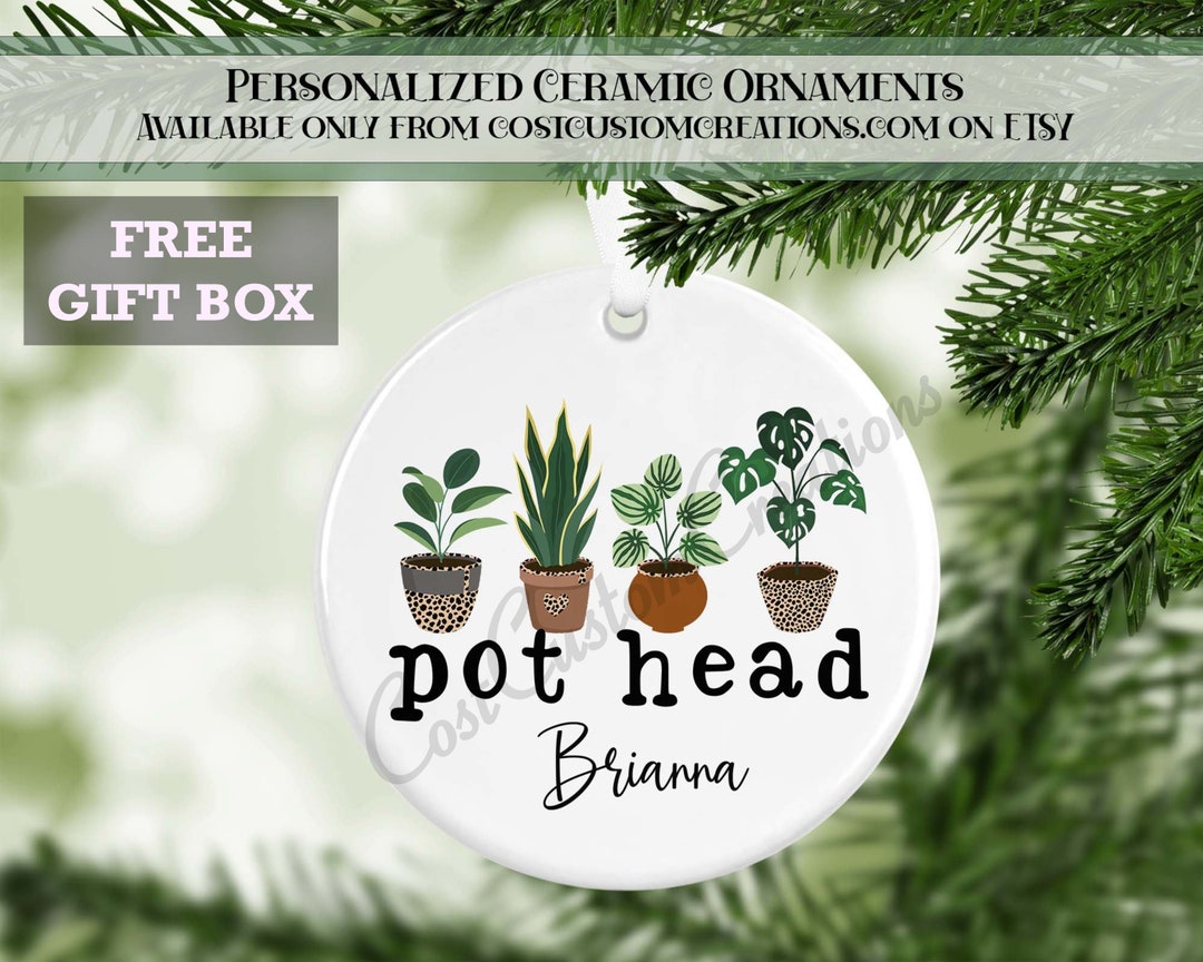 Pot Head Potted Plants Personalized Gift Ceramic Ornament, Plant Lover ...