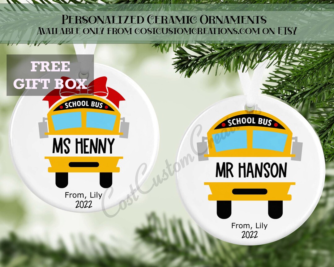 Personalized School Bus Driver Gift, Bus Driver Ornament - Etsy