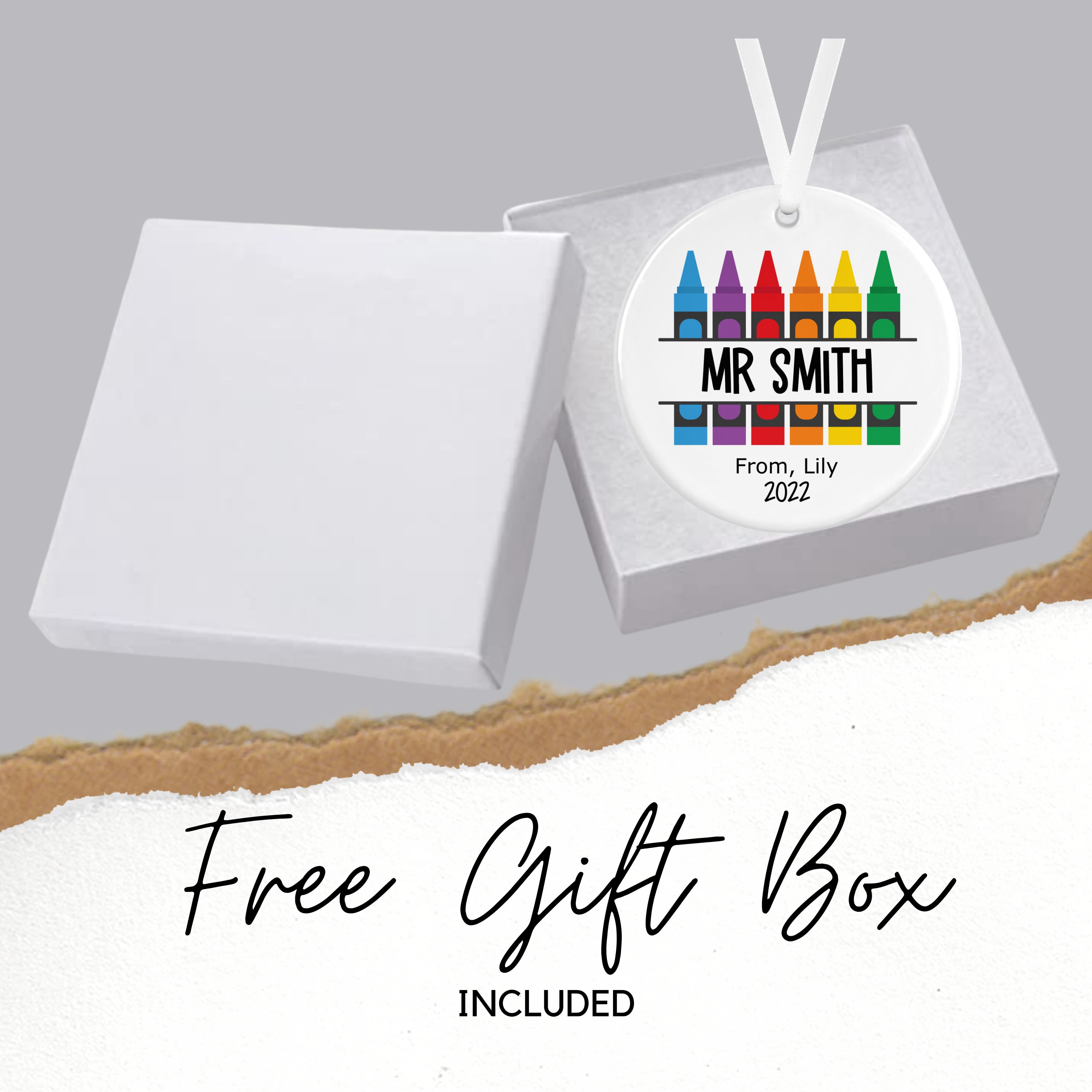 Personalized Teacher Gift Crayon Ornament From Kids Teacher - Etsy