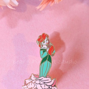 Carnation Princess -- Hard Enamel Pin - Ariel - Flower Pin - Classic ...