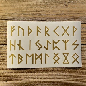 Full Set of Rune Decals Elder Futhark Permanent Adhesive Vinyl Smooth ...