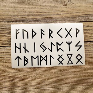Full Set of Rune Decals Elder Futhark Permanent Adhesive Vinyl Smooth ...