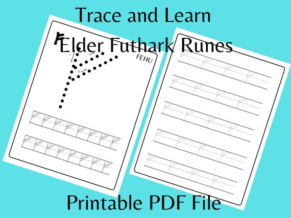 Trace and Learn Elder Futhark Runes for Homeschooling Norse | Etsy