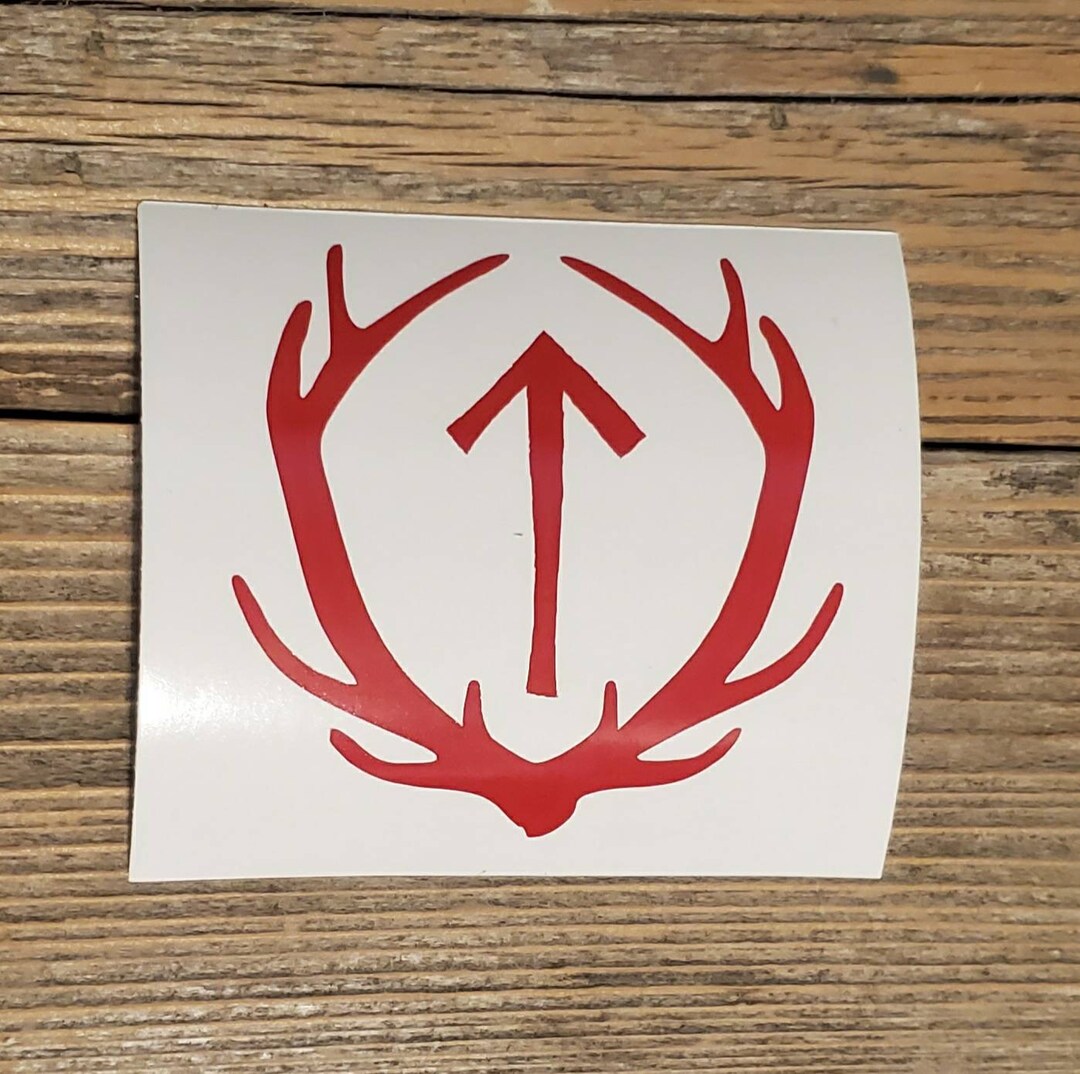 Choose Your Rune Framed Rune Decal Antlers, Elder Futhark Permanent ...