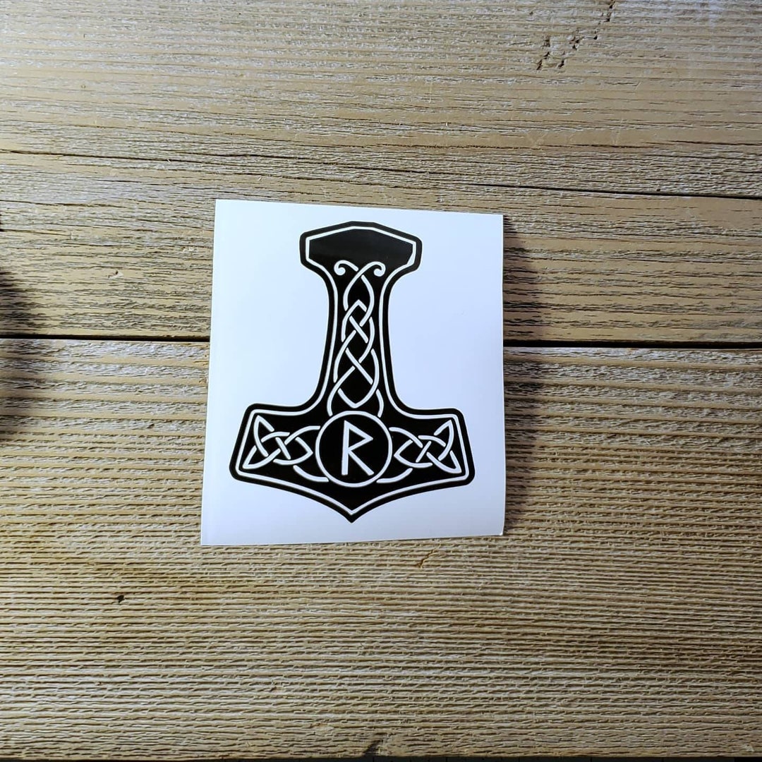 Choose Your Rune Framed Rune Decal Mjolnir, Elder Futhark Permanent ...