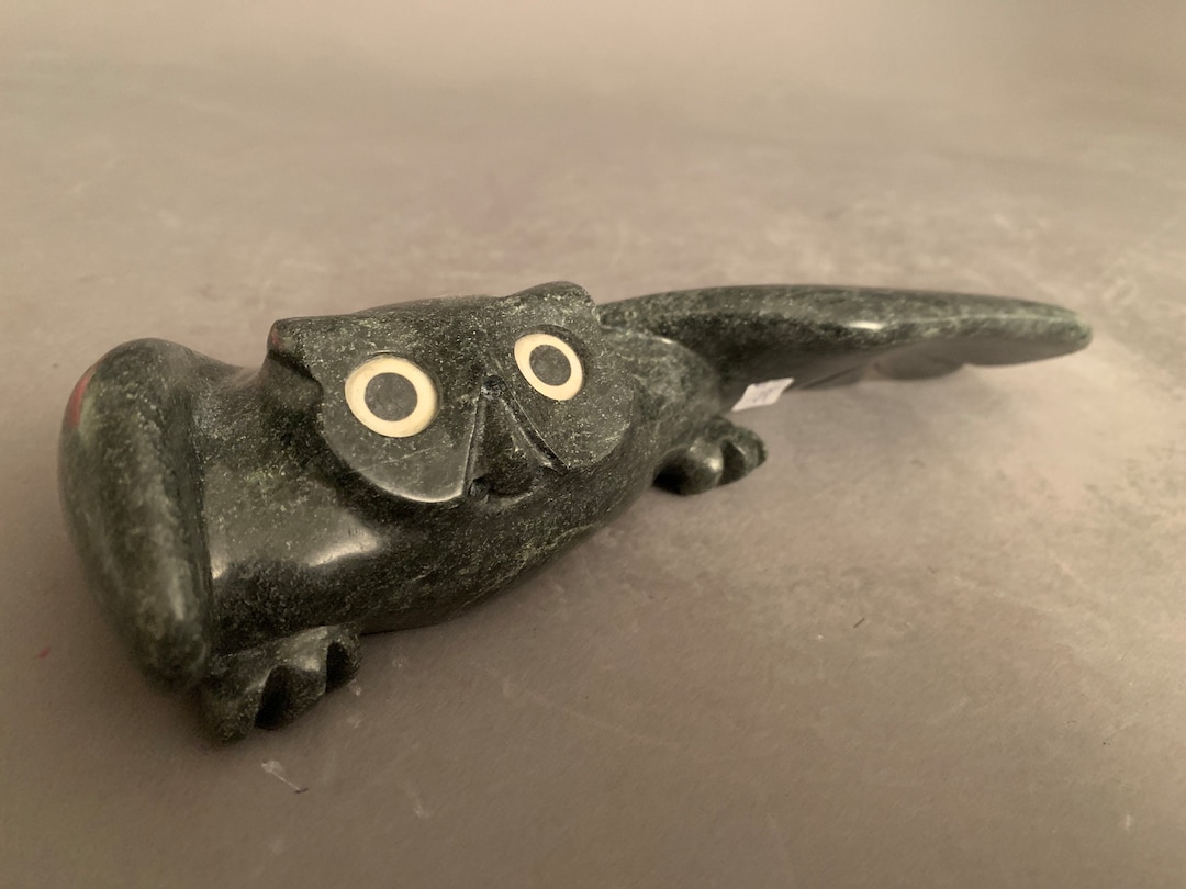 Inuit Art Eskimo Carving Joanasie Manning Owl 69755 2023 - Etsy