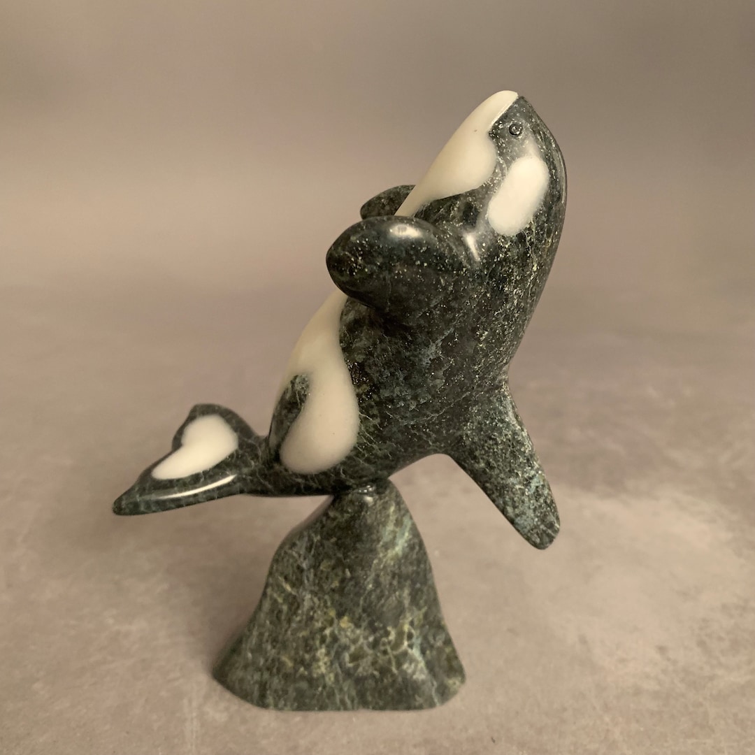 Inuit Art Eskimo Carving Johnnysa Mathewsie Orca Whale 70028 2023 - Etsy