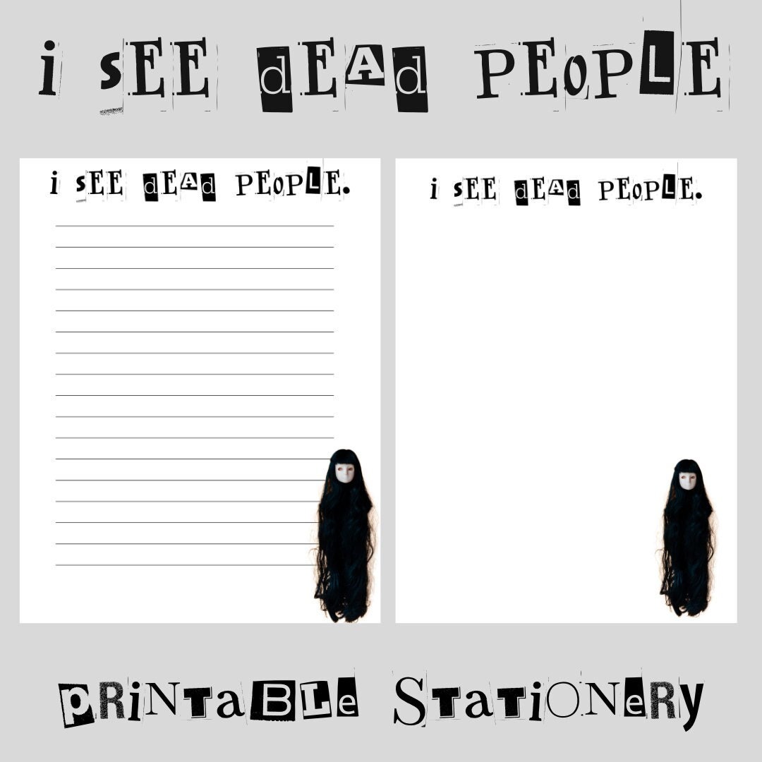 I See Dead People 7X9 PRINTABLE Stationery: Halloween, Cute Printable ...