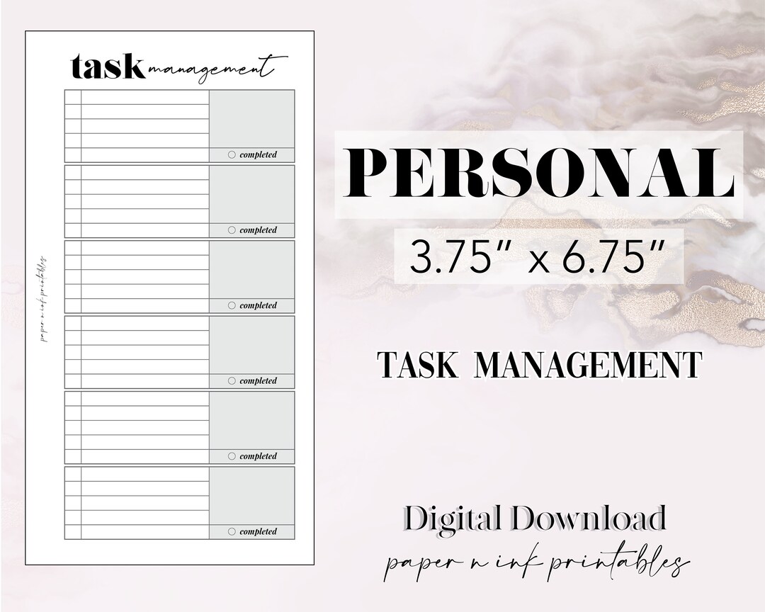 Task Management Personal Rings Printable Planner Insert - Etsy