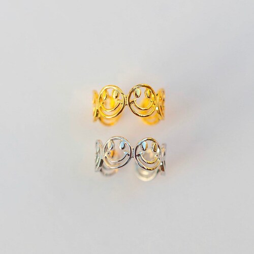 Smiley Face Ring Happy Smiley Face Ring Adjustable Fashion | Etsy