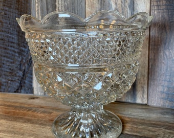 Home & Living Large Wexford Footed Bowl Anchor Hocking Centerpiece ...
