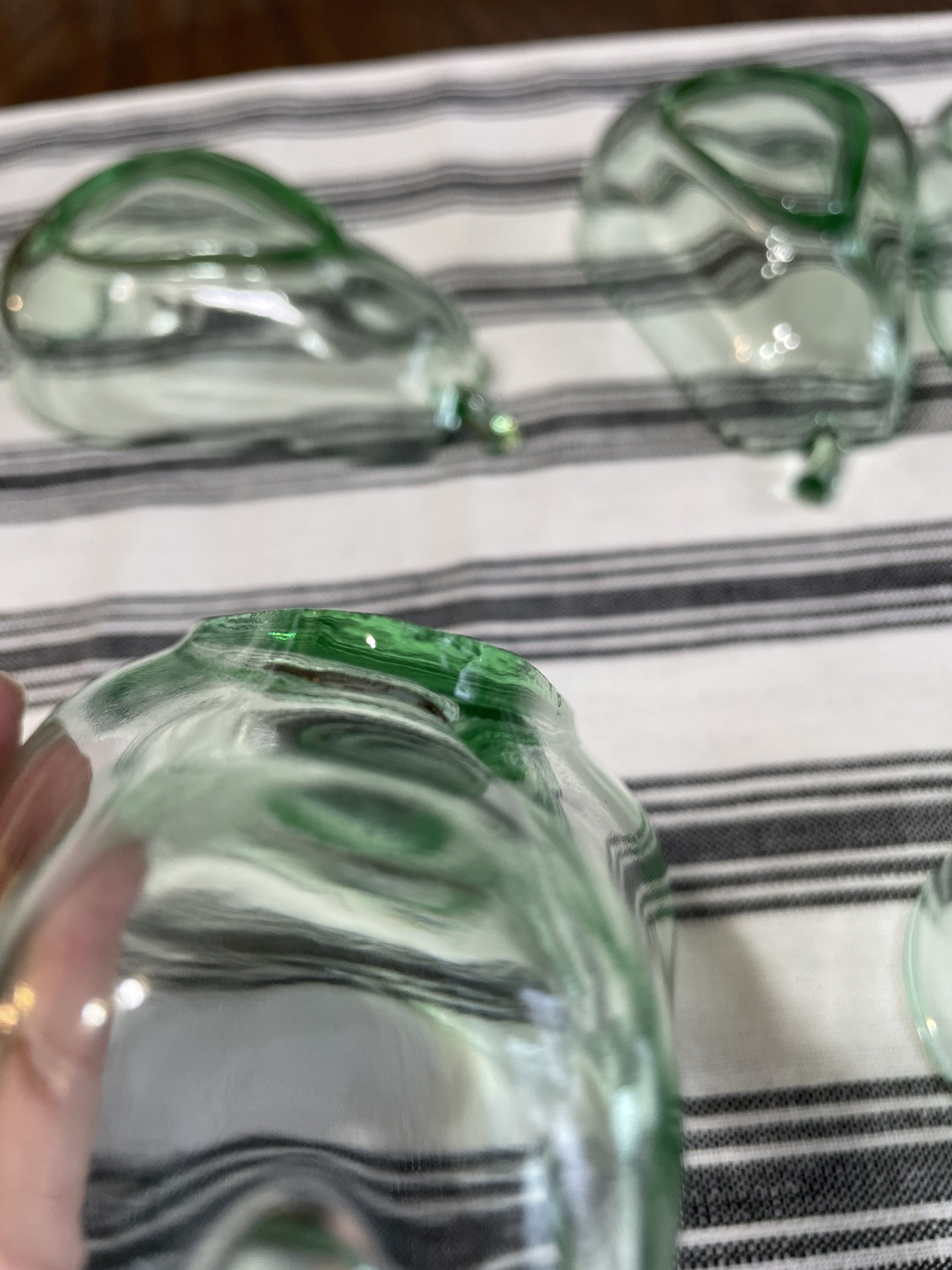Vintage Green Pear Shaped Glass Dessert Dishes. Set of 6 Green - Etsy
