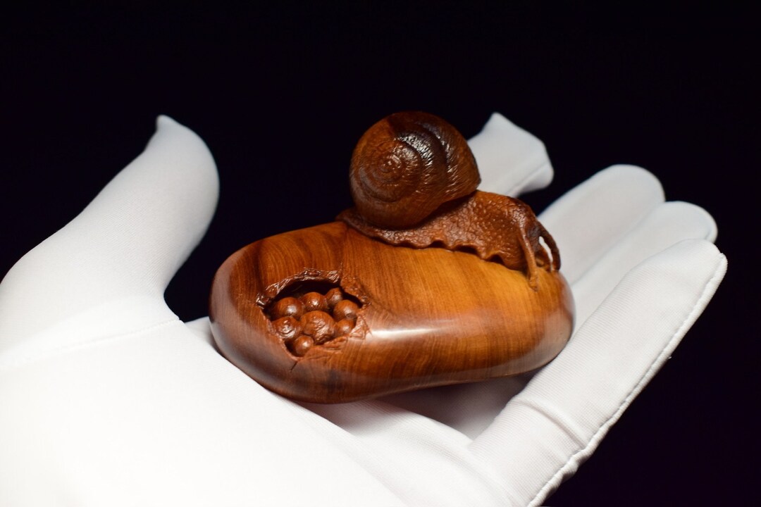 Snail Handle Pure Hand-carved Collection Yabu Chenghua Material ...