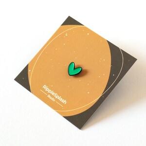 Minimalist Green Heart Enamel Pin | Simple and Cute Heart Lapel Pin ...