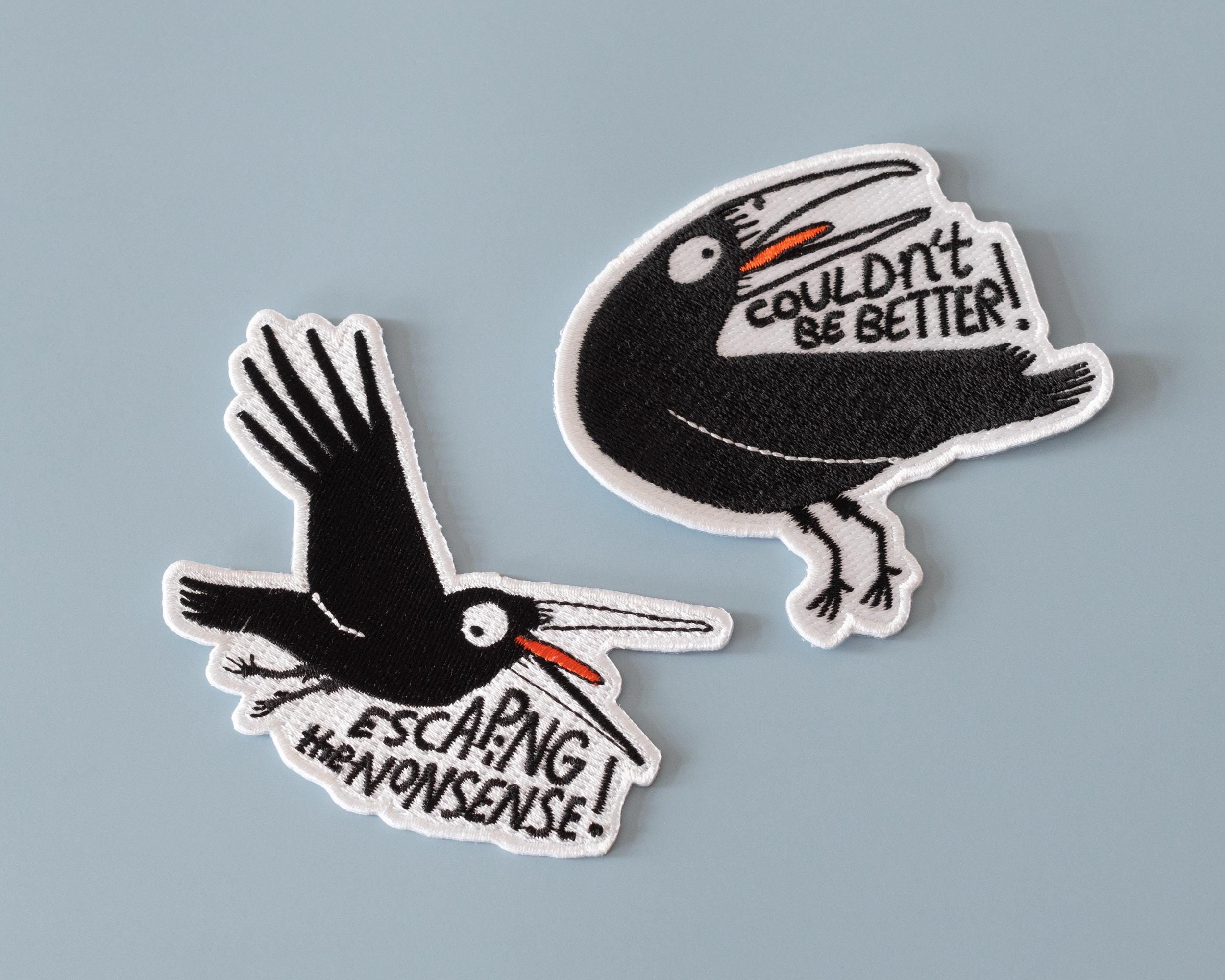 Funny Crow Iron-on Patch | 3.25 X 3 Inch Embroidered Patch | Sarcastic ...