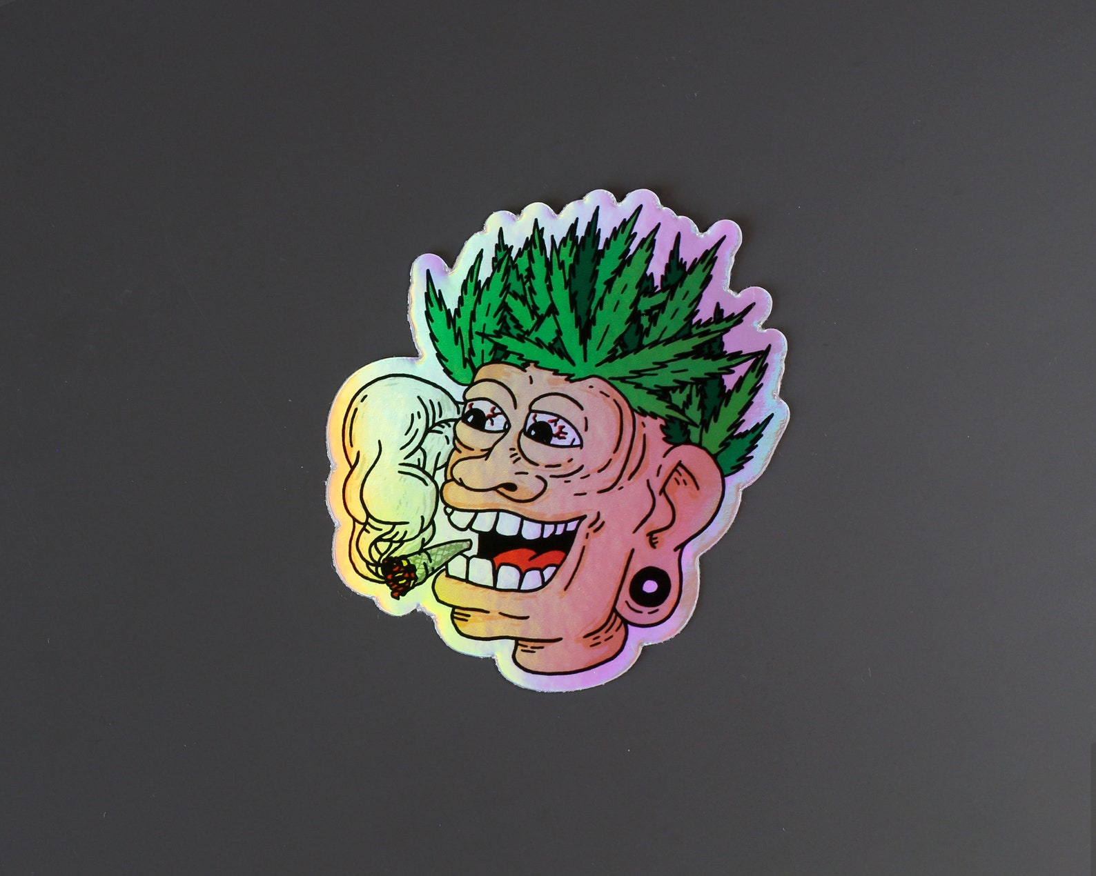 Holographic stoner sticker Weed 420 holo sticker Marijuana | Etsy