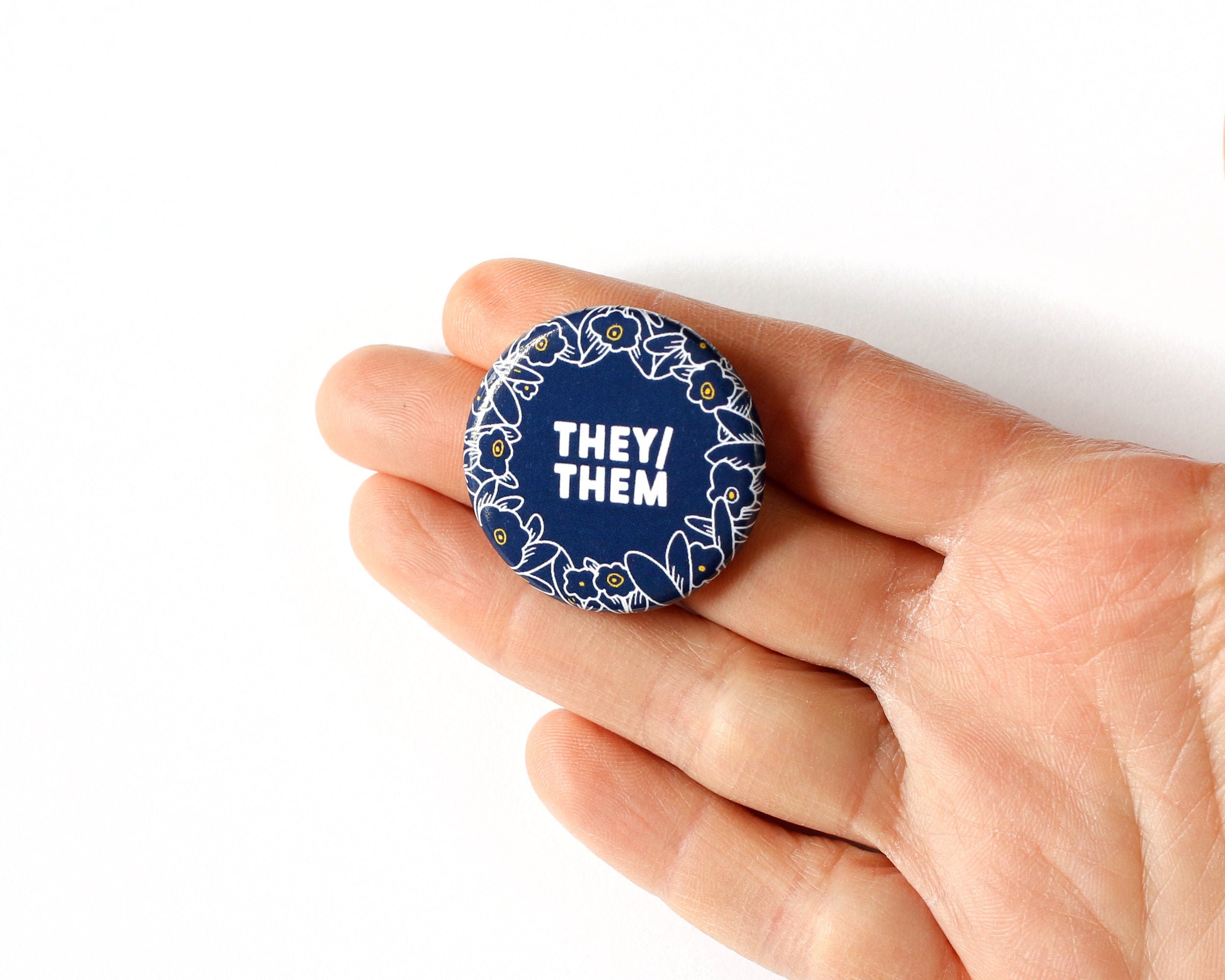 They Them Pronoun Pin Pronoun Pinback Buttons Pins for | Etsy Canada