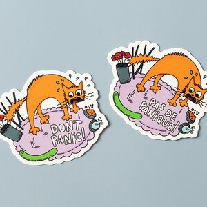 Don't Panic Vinyl Sticker Funny Cat Sticker Mood - Etsy