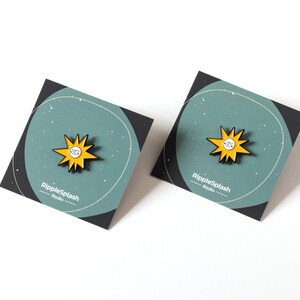 Cute Sun Enamel Pin - Small Smiling Sun Collar Pin - Sun Face Soft ...