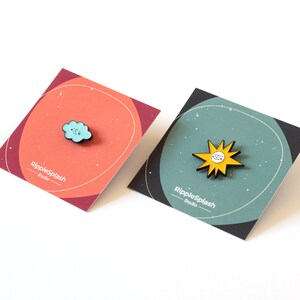 Cute Enamel Pin Bundle - Sun and Cloud Enamel Pins - Small Soft Enamel ...