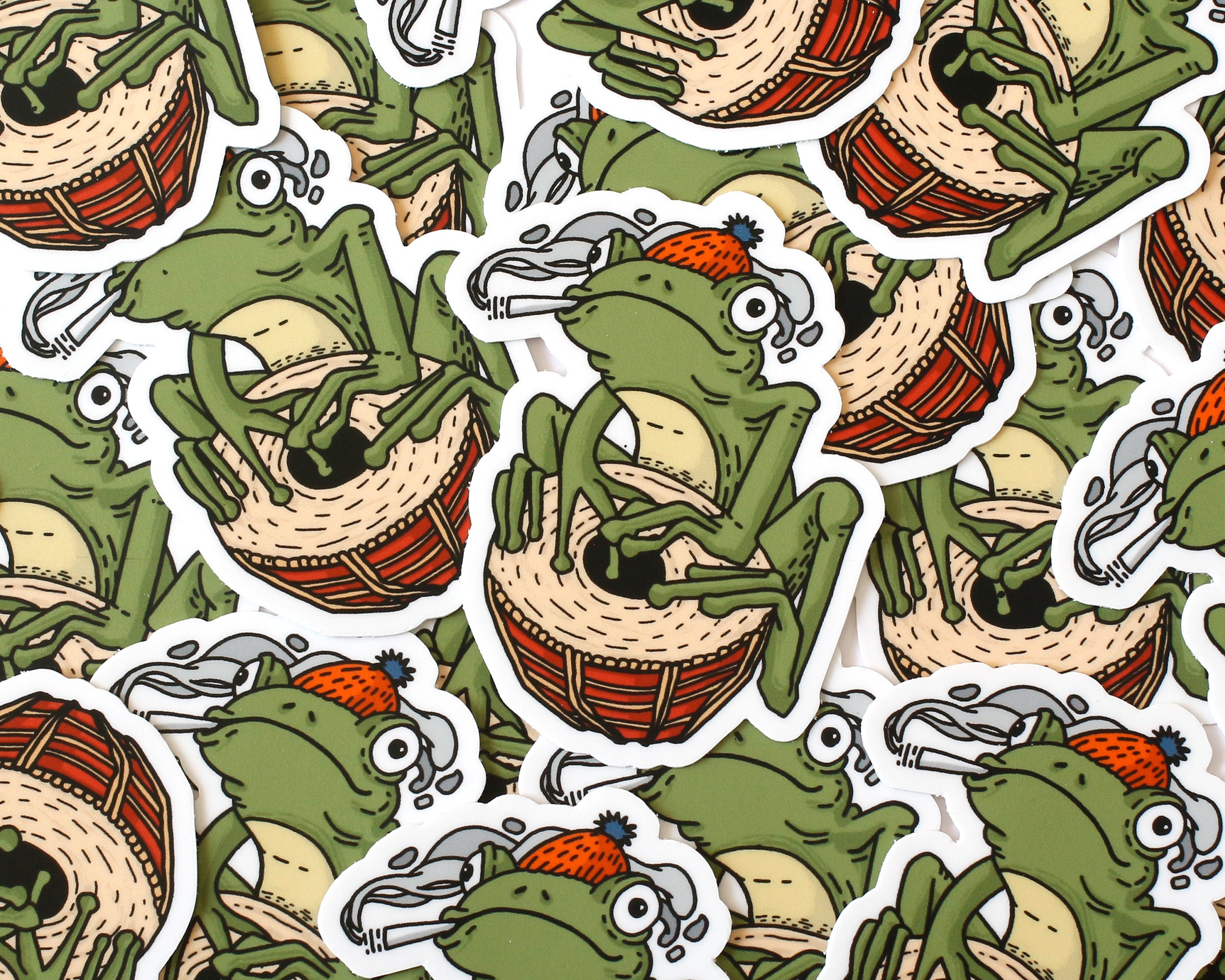 Funny frog stickers Stoned toad sticker decal Cottagecore | Etsy