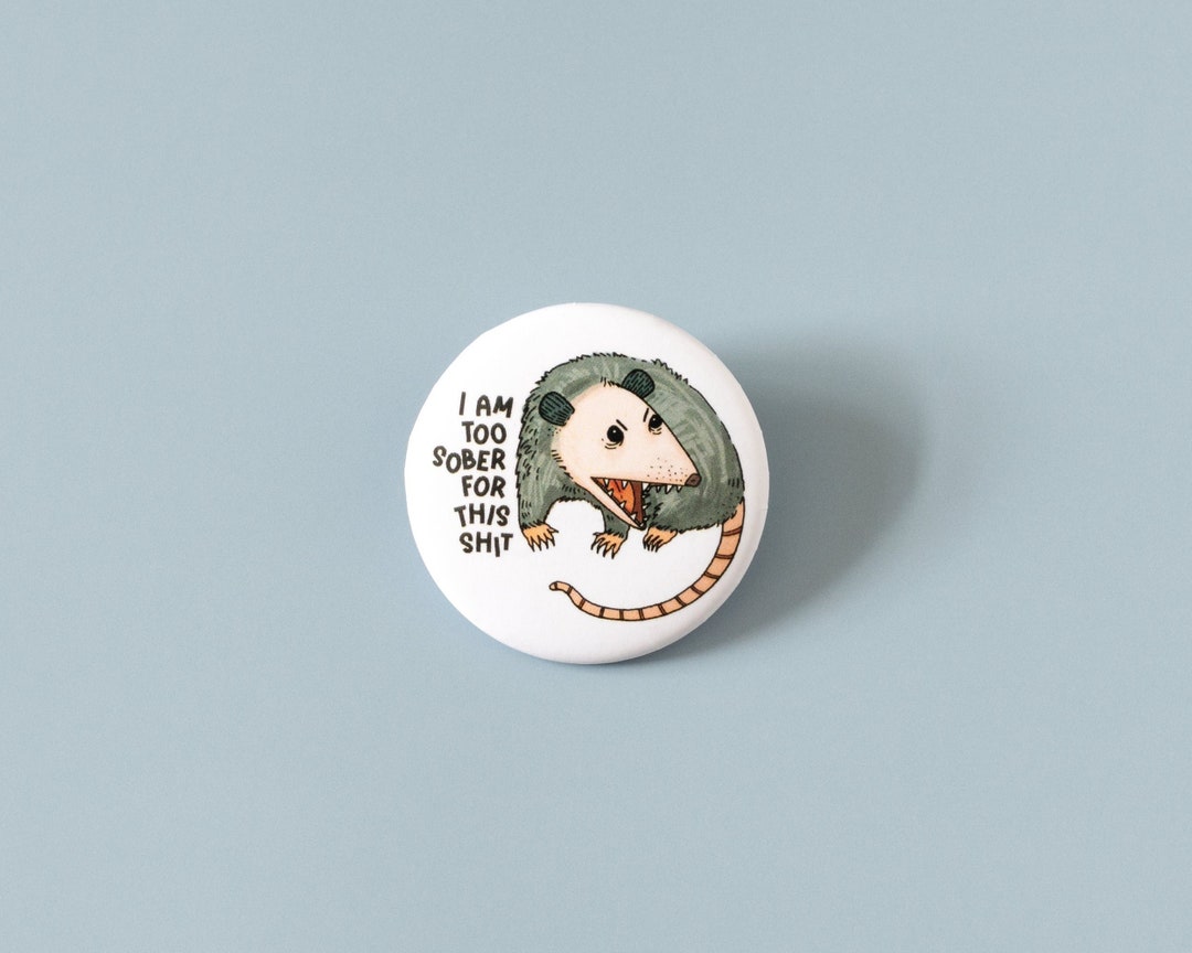 Funny Possum Pinback Button - Cool Button Pin for Backpack - Unique ...