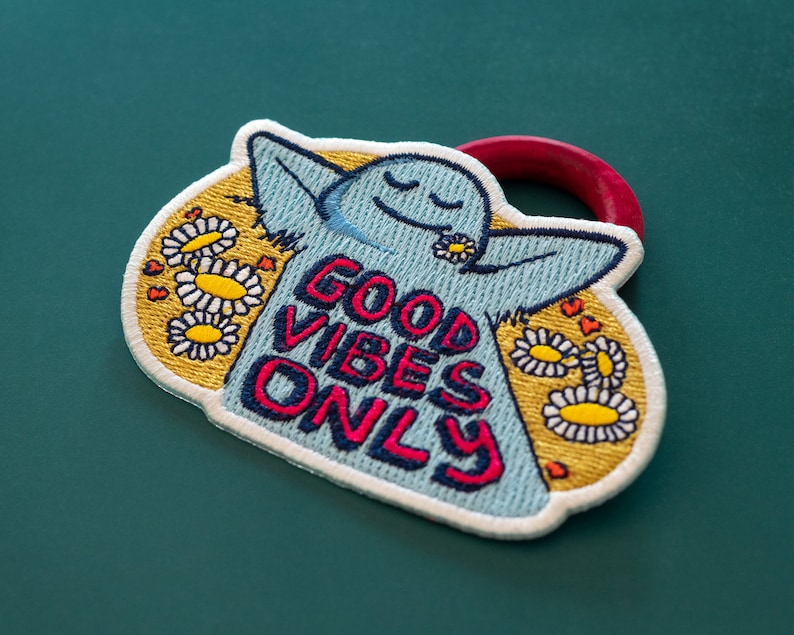 Good Vibes Only Iron-on Patch | Positive Embroidered Patch | 3.5 X 2.25 ...