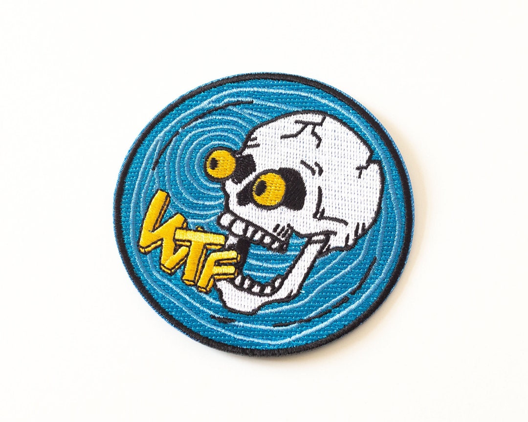 WTF Skull Iron-on Patch | Funny Embroidered Patch | 3 X 3 Inches - Etsy