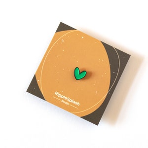 Minimalist Green Heart Enamel Pin | Simple and Cute Heart Lapel Pin ...