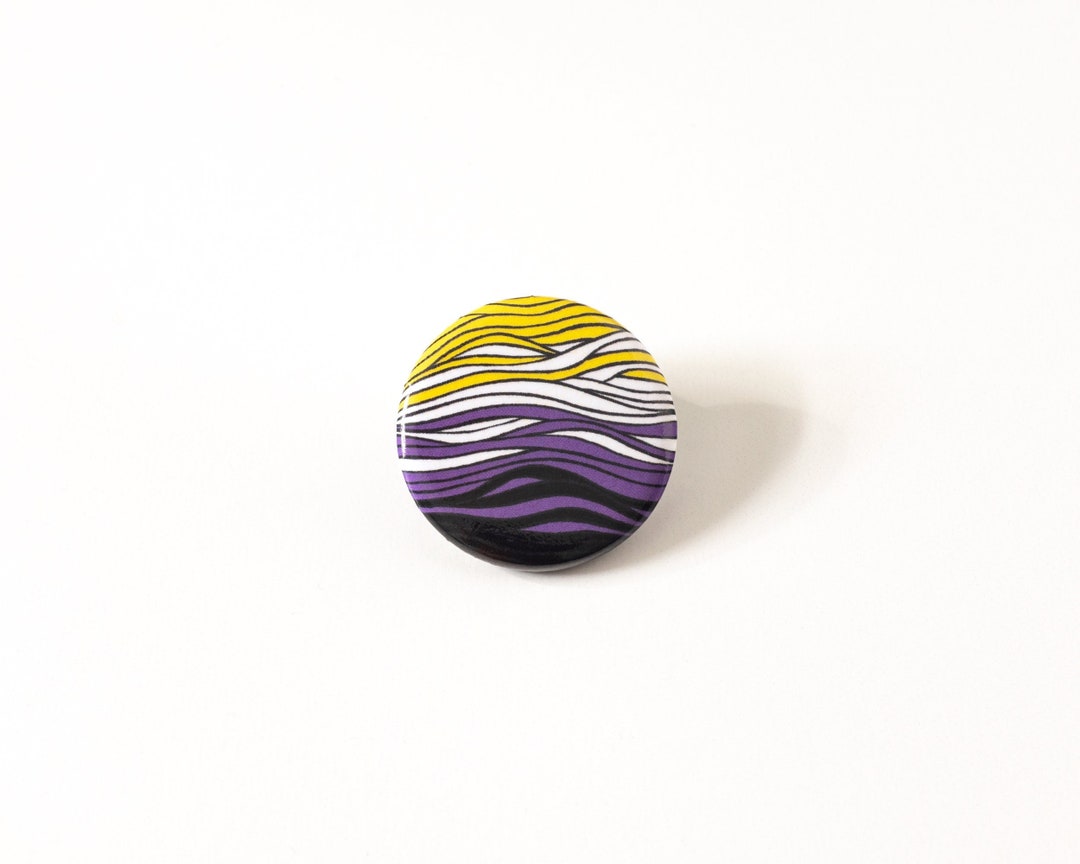 Subtle Nonbinary Flag Pin - Genderfluid Pinback Buttons - Pins for ...