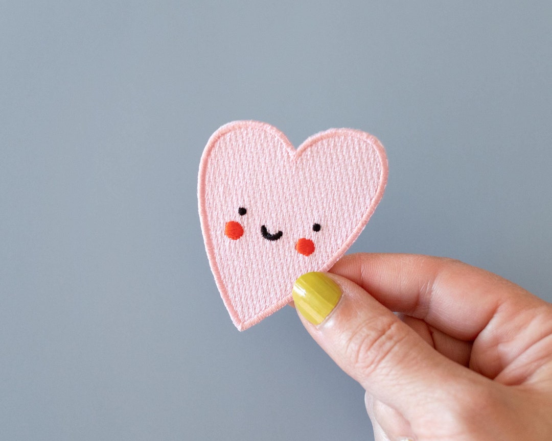 Cute Heart Iron-on Patch | 2.5 X 1.8 Inch Embroidered Patch | Adorable ...