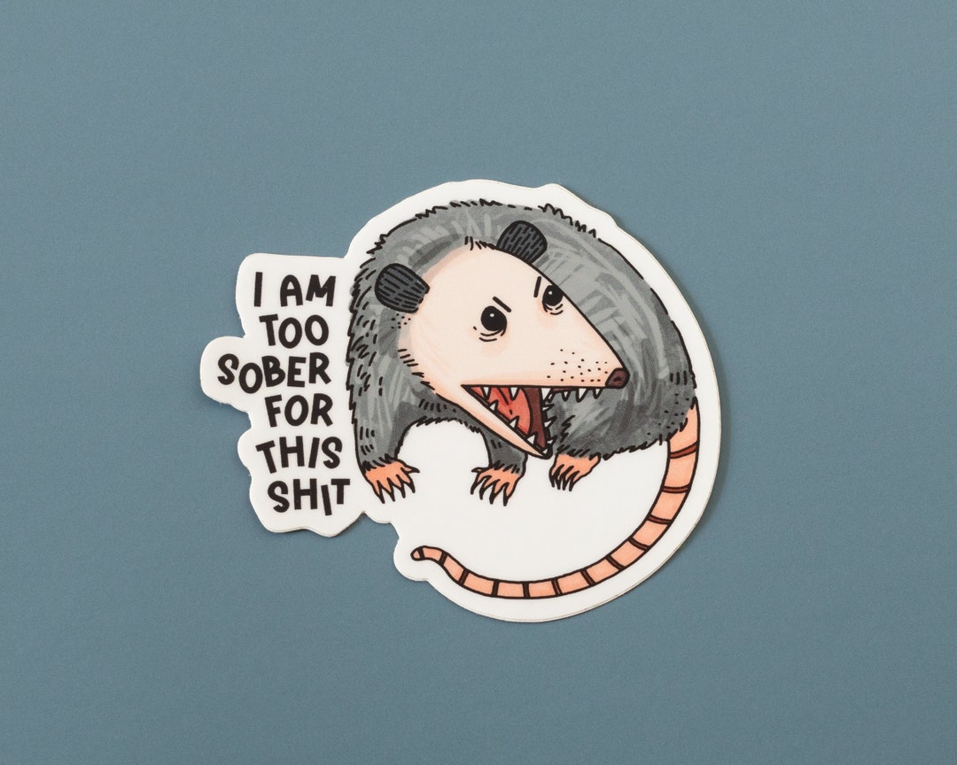 Funny Possum Sticker Opossum Vinyl Sticker Cool Saying Sticker Animal ...
