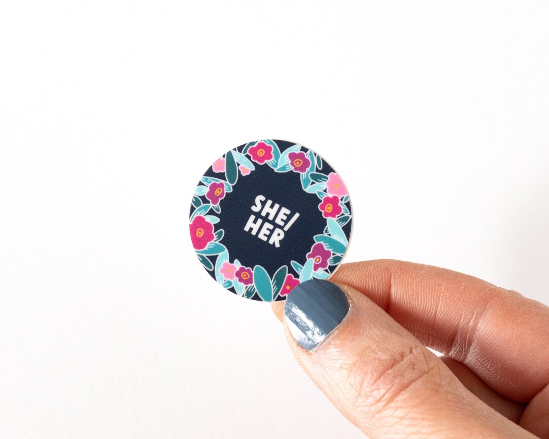 She Her Pronouns Sticker - Gender Sticker - LGBTQ+ Pride Sticker ...