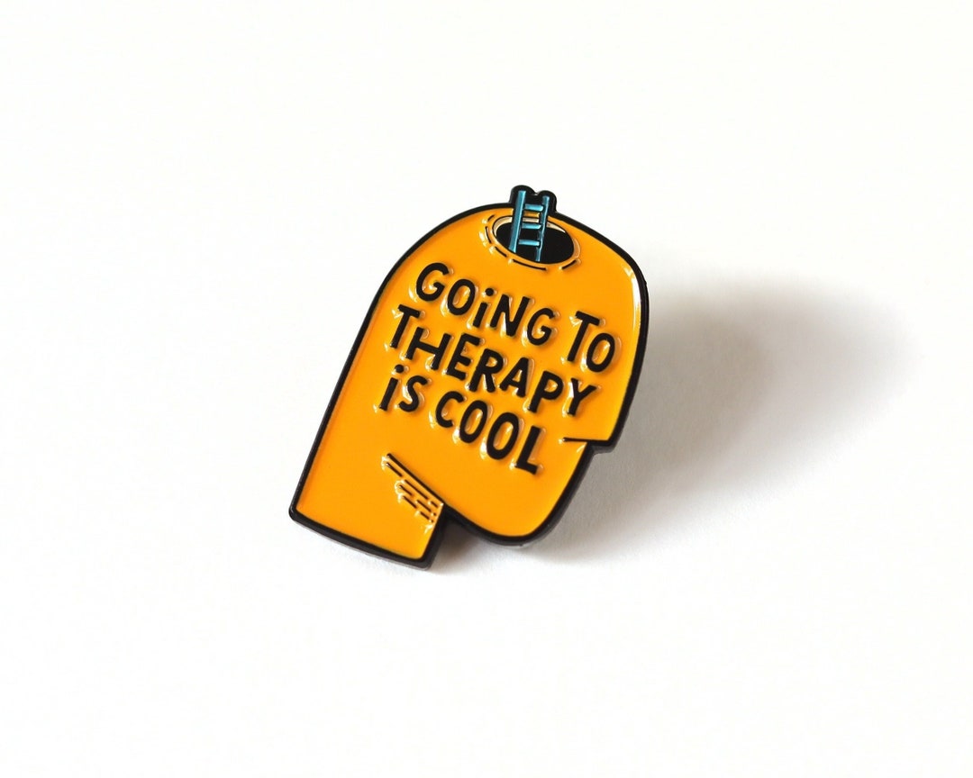 Mental Health Awareness Enamel Pin | Going to Therapy is Cool Pin ...