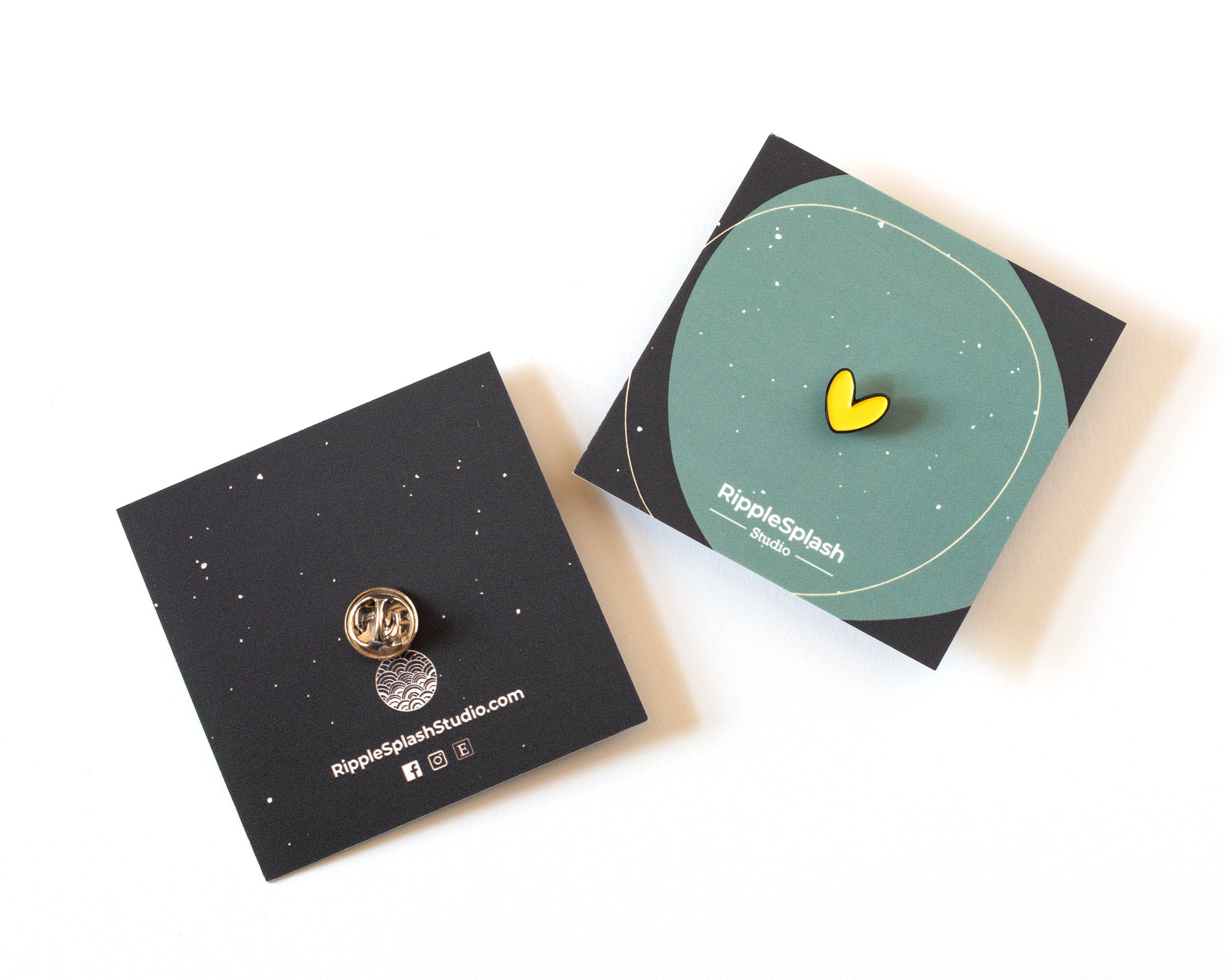 Minimalist Yellow Heart Enamel Pin | Simple and Cute Heart Lapel Pin ...
