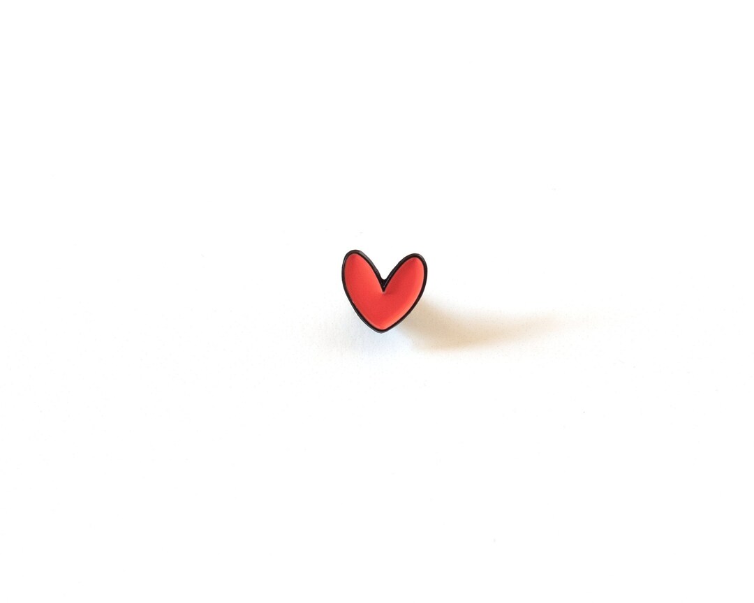 Minimalist Red Heart Enamel Pin | Simple and Cute Heart Lapel Pin ...