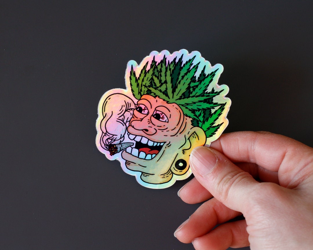 Holographic Stoner Sticker Weed 420 Holo Sticker Marijuana Sticker Cool ...