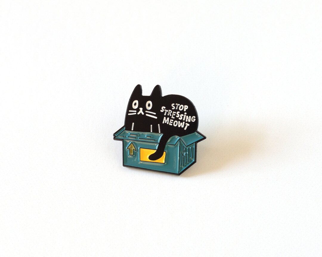 Black Cat Soft Enamel Pin Cute Cat Lapel Pin Funny Animal - Etsy