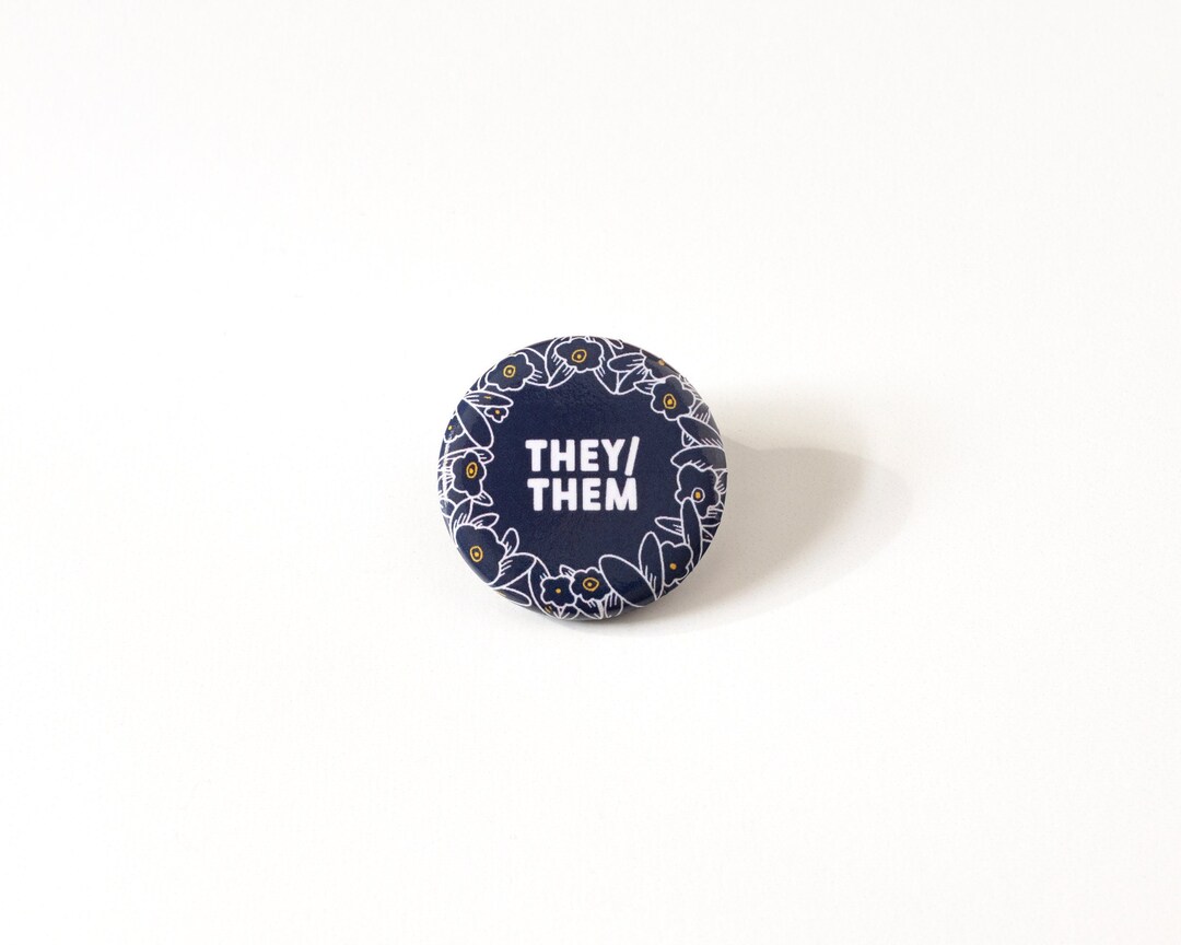 They Them Pronoun Pin Pronoun Pinback Buttons Pins for Backpacks Pride ...