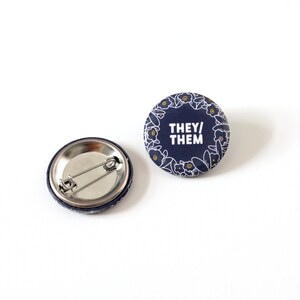 They Them Pronoun Pin - Pronoun Pinback Buttons - Pins for Backpacks ...
