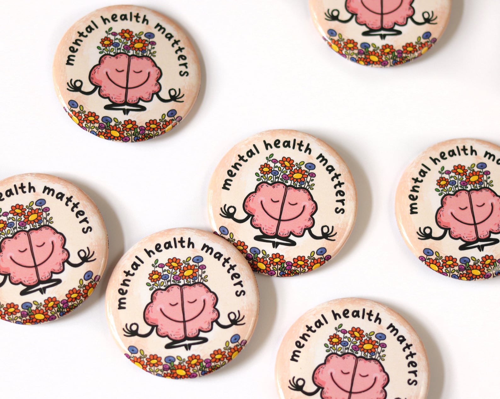 Mental health matters pin Positive pinback buttons Pins | Etsy