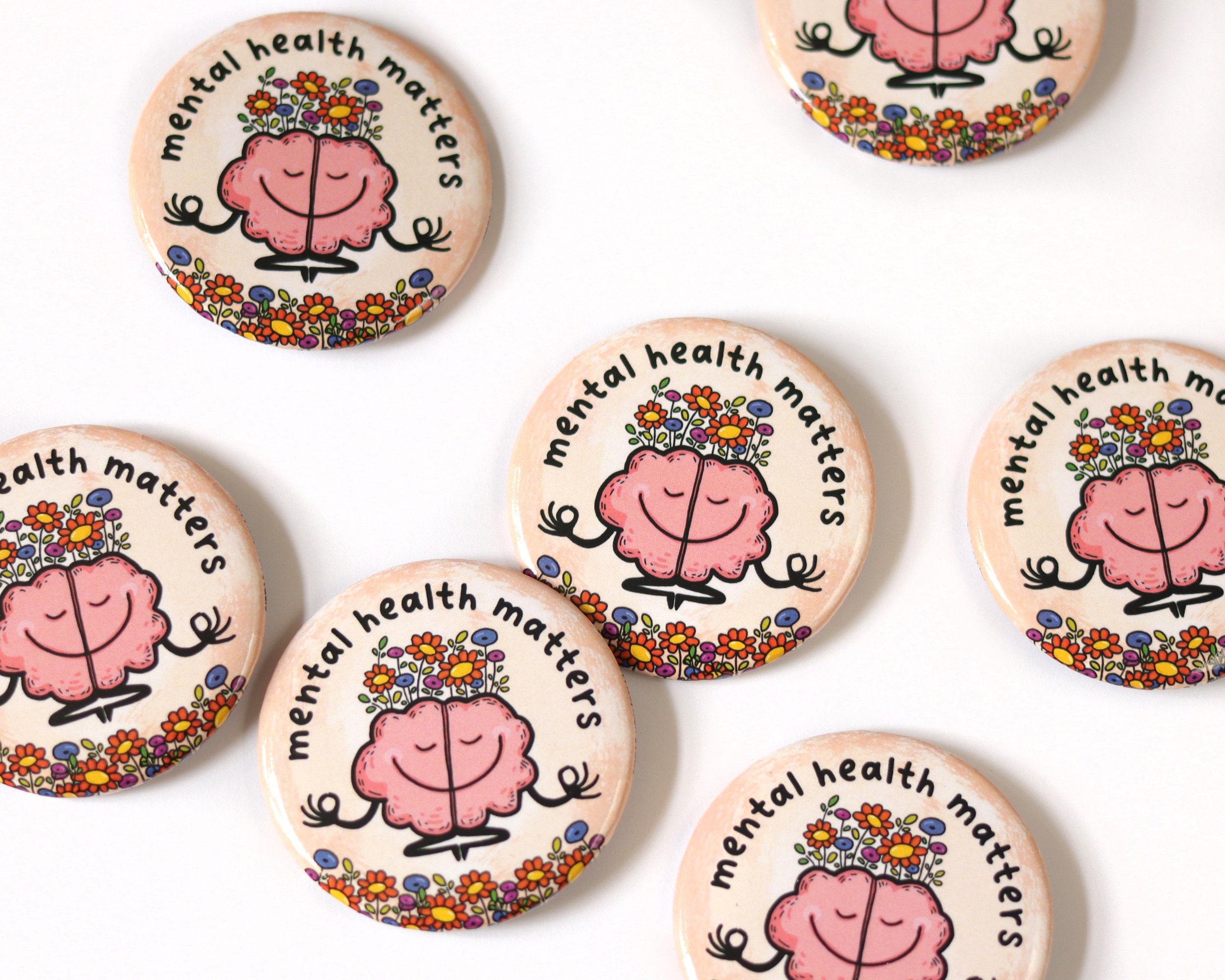 Mental health matters pin Positive pinback buttons Pins | Etsy