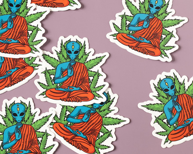 Weed Vinyl Sticker Trippy Pot Leaf Decal Boho Stoner Cool | Etsy Canada