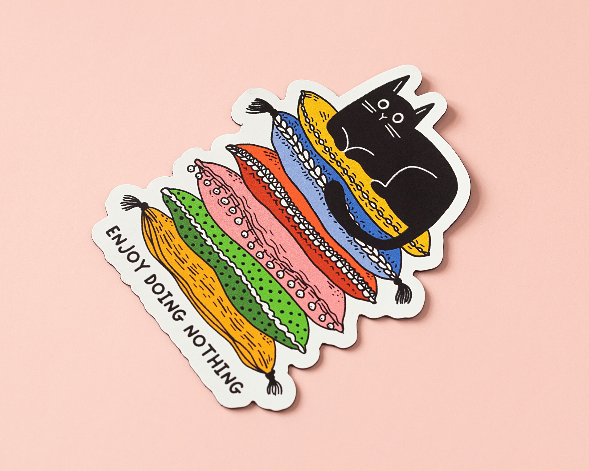 Enjoy Doing Nothing Vinyl Sticker | Lazy Cat Sticker | Cute Relaxation ...