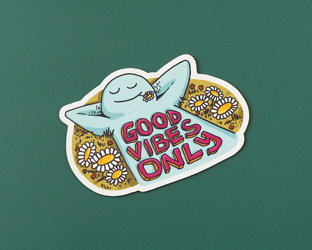 Good Vibes Only Vinyl Sticker | Cute Relaxing Sticker | Positive ...